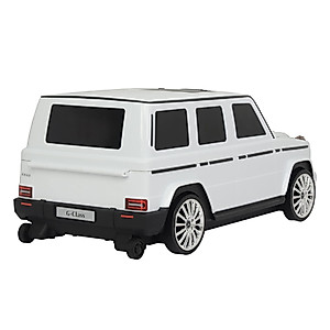 Best Ride On Cars Mercedes G-Class Suitcase Ride On Push Car, Carry-On Luggage for Travel, Realistic Car Look, Inbuilt Storage Space, Compact Size, for Kids Aged 2-6 Years, Large, White
