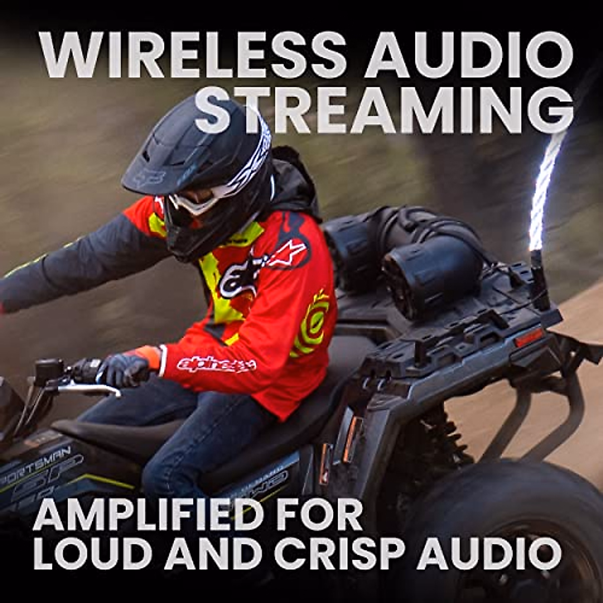 BOSS Audio Systems ATV65BRGB ATV UTV Weatherproof Sound System - 6.5 Inch Speakers, 1 Inch Tweeters, Full Range Audio, Built-in Amplifier, Bluetooth, Multi-Color Illumination, Hook Up To Stereo