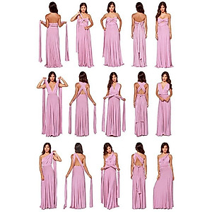 IBTOM CASTLE Women's Transformer/Wrap Solid Maxi Cocktail Dress (4/XS, White)