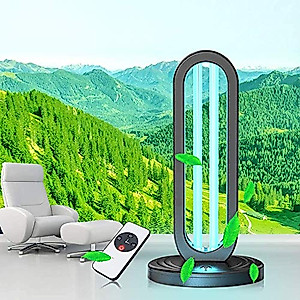 Rveal UVILIZER Tower - UV Light Sanitizer & Ultraviolet Disinfection Lamp (U-V-C Bulb for Home, Office, Travel | 38W Ozone Room Cleaning | US Stock)