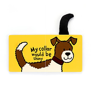 Jellycat If I were a Puppy Board Book and Bashful Black and Cream Puppy Stuffed Animal