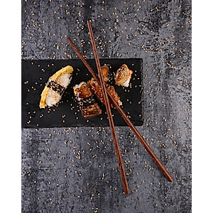 Donxote 12 Inches Cooking Chopsticks 2 Pairs with Chopstick Rest, Kitchen Noodles Frying Wok Long Chopstick, Wooden Reusable Chop Sticks, Apply to Asian Cooking Deep-Fry Food