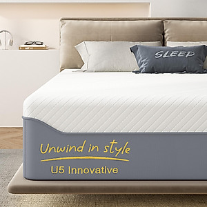 SogesSleep Queen Mattress, 14 Inch Green Tea Gel Memory Foam Mattress Queen Size,Cooling Gel Infused Mattress for Pressure Relief, Bed in a Box CertiPUR-US Certified & Fiberglass Free,Washable Cover