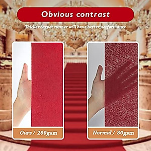 dofopo Red Carpet Runner for Party, 200GSM Thick Red Aisle Runner, 33Ft Non Slip Red Runway Rug for Wedding Ceremony Movie Theme Party Proposal Decorations
