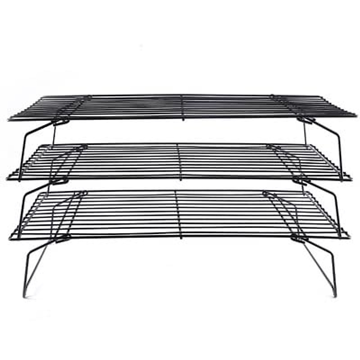 Three-layer Baking Cooling Rack Bread Cooling Rack Cake Rack Baking Tools Black Non-stick Cooling Rack Stackable