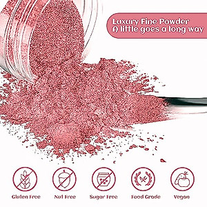 Rose Gold Luster Dust Metallic Edible, 5 Grams Food Grade Vegan Shimmer Cake Dust Food Coloring Powder for Cake Decorating, Baking, Fondant, Chocolate, Drinks, Cookies Painting & More