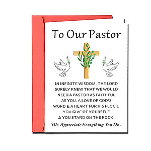 TI-EDC Thanksgiving Card for Pastor, Pastor Appreciation Card Gifts Pastor Gifts for Men MinisterReligious Scripture Gifts Baptism Christian Faith Gift Pastoral Gift from Church Thank You Card