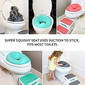 Prince Lionheart Tinkle Squish Potty Training Seat - Storm for Boys And Girls, Fits Most Toilets, Non-Slip with Splash Guard