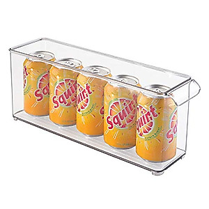 iDesign Kitchen Binz BPA-Free Plastic Deep Stackable Organizer with Handle - 4" x 6" x 14.5", Clear