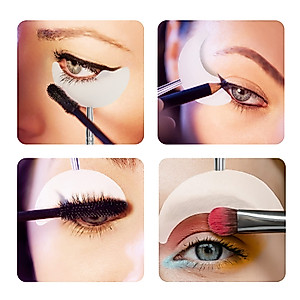 2 Pcs Lash Shield For Applying Lashes, Mascara Guard Shields, Reusable Eyelash Shields Guard, Under Eye Guards for Mascara, Eye Makeup Tools(Black Handle)