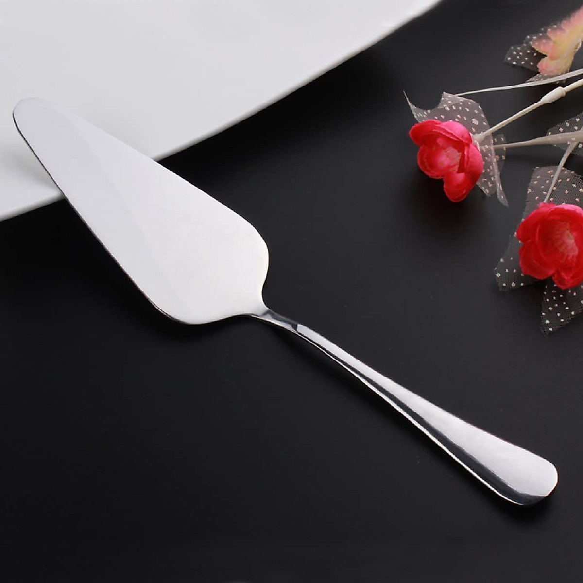 Cake Knife and Server Set, Classic Design Food Grade Stainless Steel Cake Cutting Set for Wedding Include Cake Cutter and Cake Server, Cake Cutting Set for Wedding, Anniversary, Birthday Party