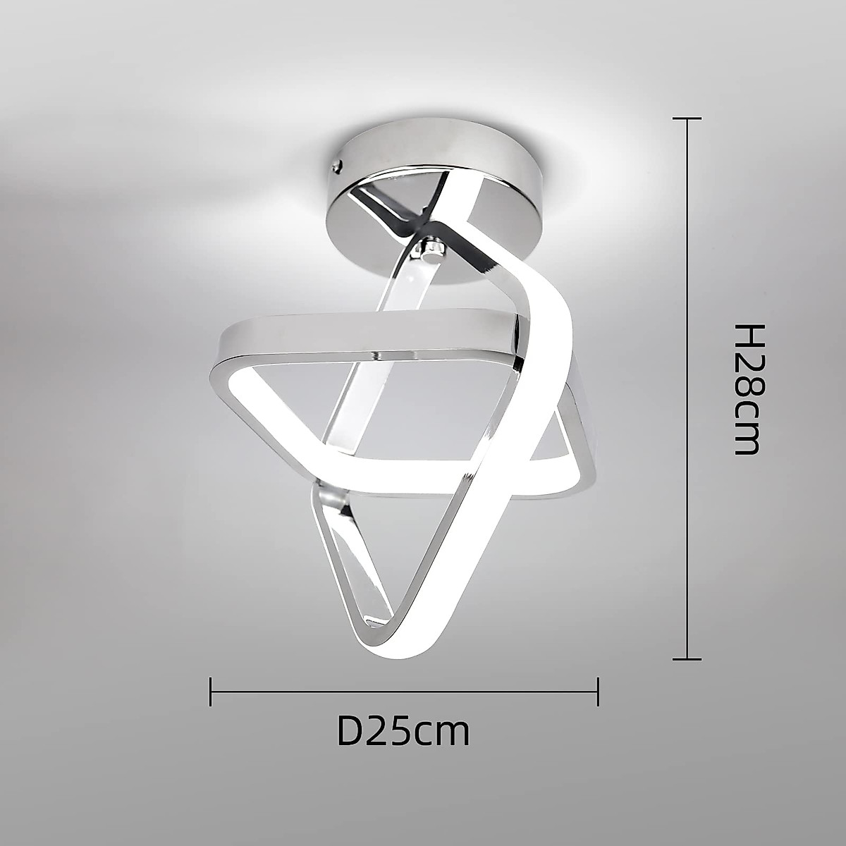 CANEOE Modern Led Ceiling Light, 22W Square Small Led Ceiling Lamp Fixures, 6000K Cool White Close to Ceiling Lights for Living Room Bedroom Ktchen Office Hallway Lights