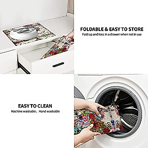 Love Heart Painting Printed Drying Mat For Kitchen Ultra Absorbent Microfiber Dishes Drainer Mats Non-Slip Silicone Quick Dry Pad - 18 X 16inch