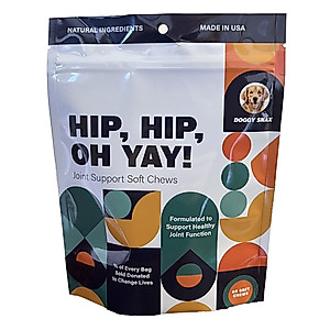 Doggy Snax Hip Hip Oh Yay! Canine Hip & Joint Supplement Soft chew with Glucosamine, Chondroitin, Green Lipped Mussel, MSM, Hyaluronic Acid, Boswellia and so Much More!