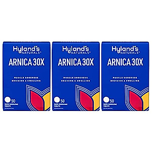 Hyland's Arnica 30x 50 Tablets (3 Pack = 150 Tablets), Bruising, Swelling, Muscle Pain Relief