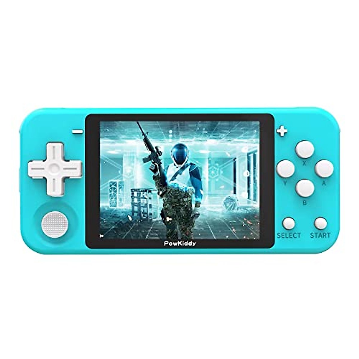 Q90 Portable Game Console, Open Source Linux System, Vibration Motor, 1100 Games, Compatible with Various Simulators (Blue, 16G)