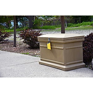 RTS Companies Inc 550200520A5481 Parcelwirx Horizontal Premium Delivery Box, with Hinged Lid and Smart Lock, Oak