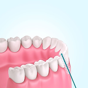 Cowwell Interdental Brush Teeth Soft Dental Picks Tooth Floss Interdental Brush Betweens Interdental Brush Refills White Refills for Tooth Cleaning (Tight, 60 Pieces)