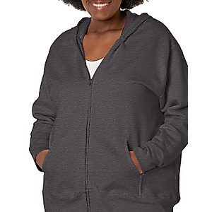 JUST MY SIZE womens Comfortsoft Ecosmart Fleece Full-zip Women's athletic hoodies, Slate Heather, 3X US