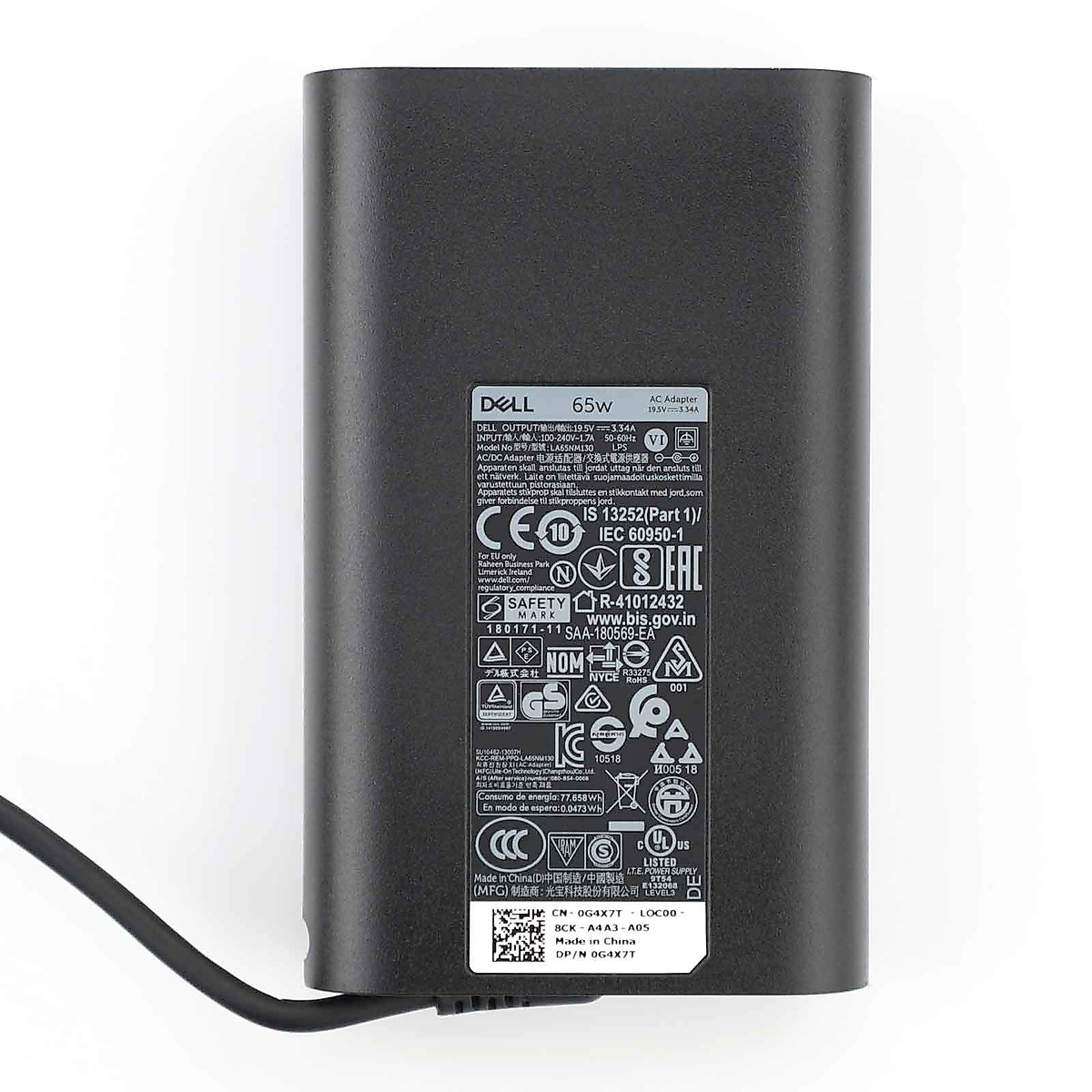Dell 65W 19.5V 3.34A Ac Adapter Charger Power Supply for Dell Latitude E6420 E6430 E6430s E6430U E6440 E6500 E6510 E6520 E6530 E6540 E7240 E7250 E7440 E7450 LA65NM130 HA65NM130
