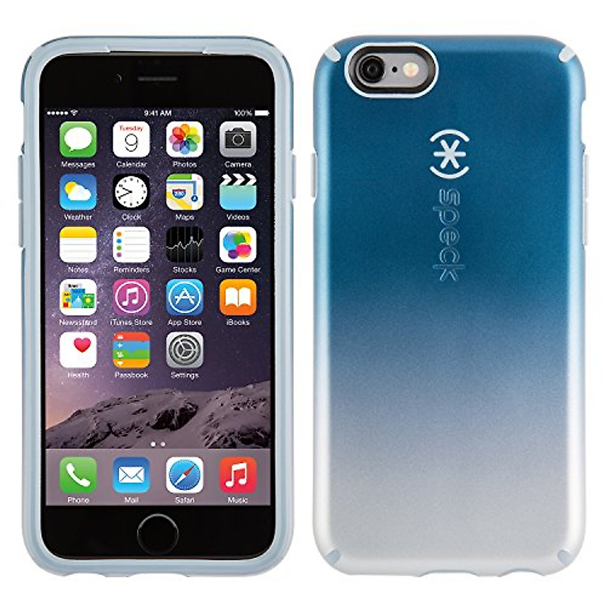 Speck Products CandyShell Inked Luxury Edition Case for iPhone 6 Plus/6S Plus - Retail Packaging-Silver Ombre/Nickle Grey