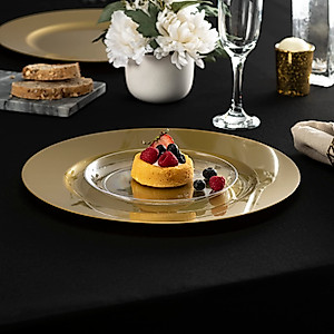 ELEGANT DISPOSABLES 13'' Party Chargers Large Plates & Platters Great for Elegant Party's Weddings Tableware Great for Serving dish Gold Pack of 12