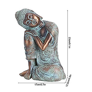 Buddha Statue, Resin Southeast Asian Style Buddha Decor, Outdoor Garden Yard Art Decoration Sitting Figurine Ornaments, Vivid Meditating Buddha Statue Figurine Sculpture