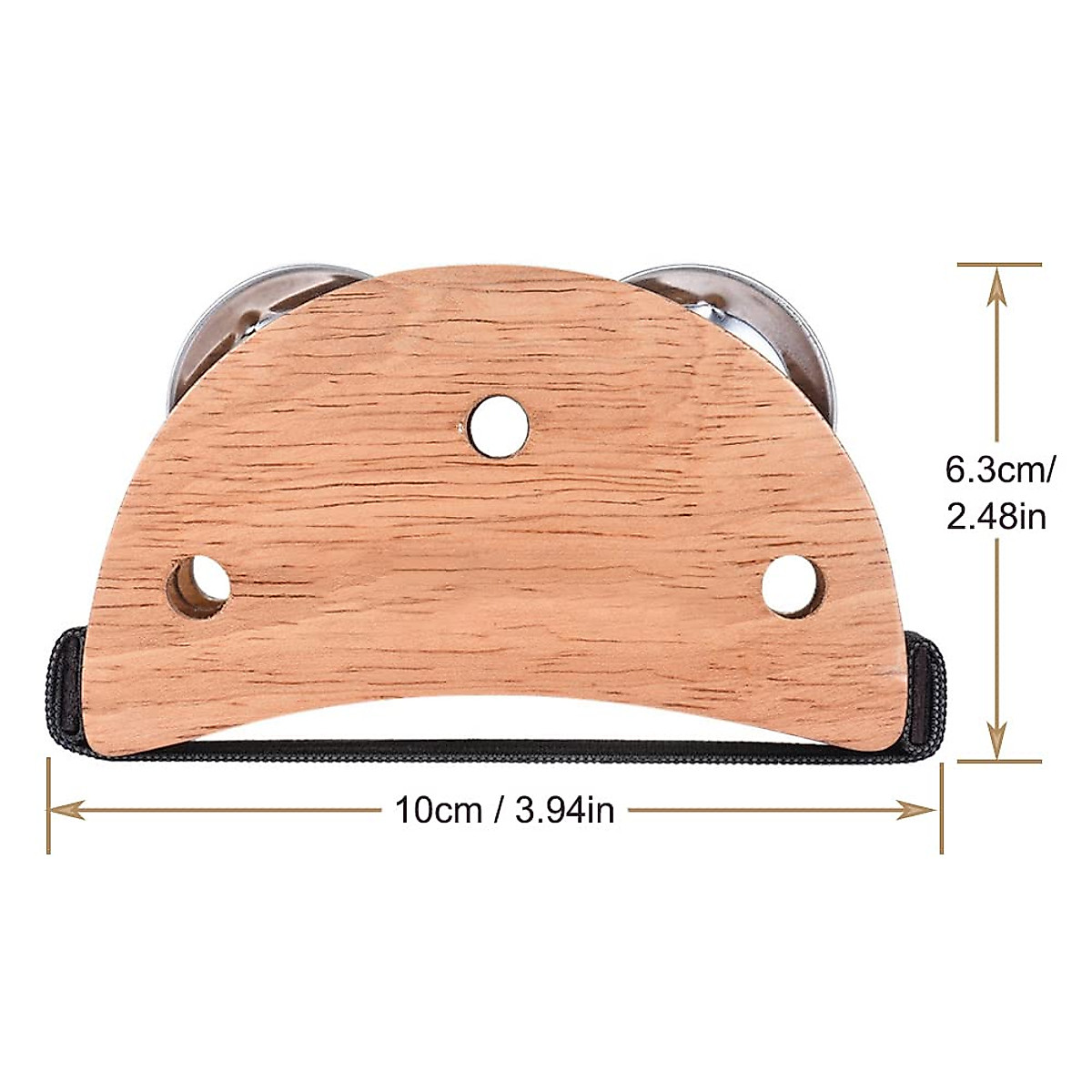 Heysland Burlywood Elliptical Box Drum Cajon Companion Accessory Foot Jingle Tambourine for Hand Percussion Instruments