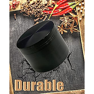 NVHSAL Grinder 2.5 Inch, Aluminum Alloy Grinder Black