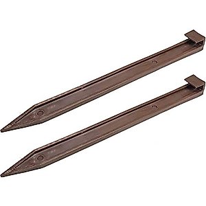 One Stop Outdoor USA Made (50 Pack) Brown Nylon Landscape Edging Anchoring Plastic Ground Stakes, 10-Inch Length Brown Garden Edging Spikes - (Fits Most Brands EasyFlex Dimex Proflex) (50)