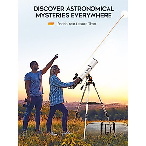 Telescopes for Adults Astronomy, 80mm Aperture 500mm AZ Mount Professional Refractor Telescope for Beginners with Phone Adapter, Portable Space Telescope with Carrying Bag