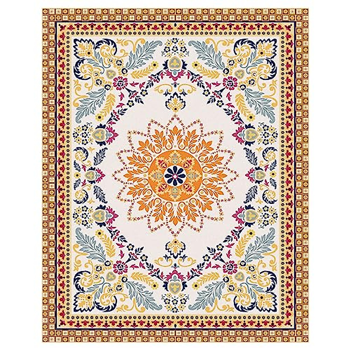 Matace ,8x10 Feet Rectangle, Area Rug, Soft, Durable, Stain Resistant, Distressed, Low Pile, Non-Shedding, Easy Clean, Printed, Living Room Rug,Bedroom Rug, Dining room rug