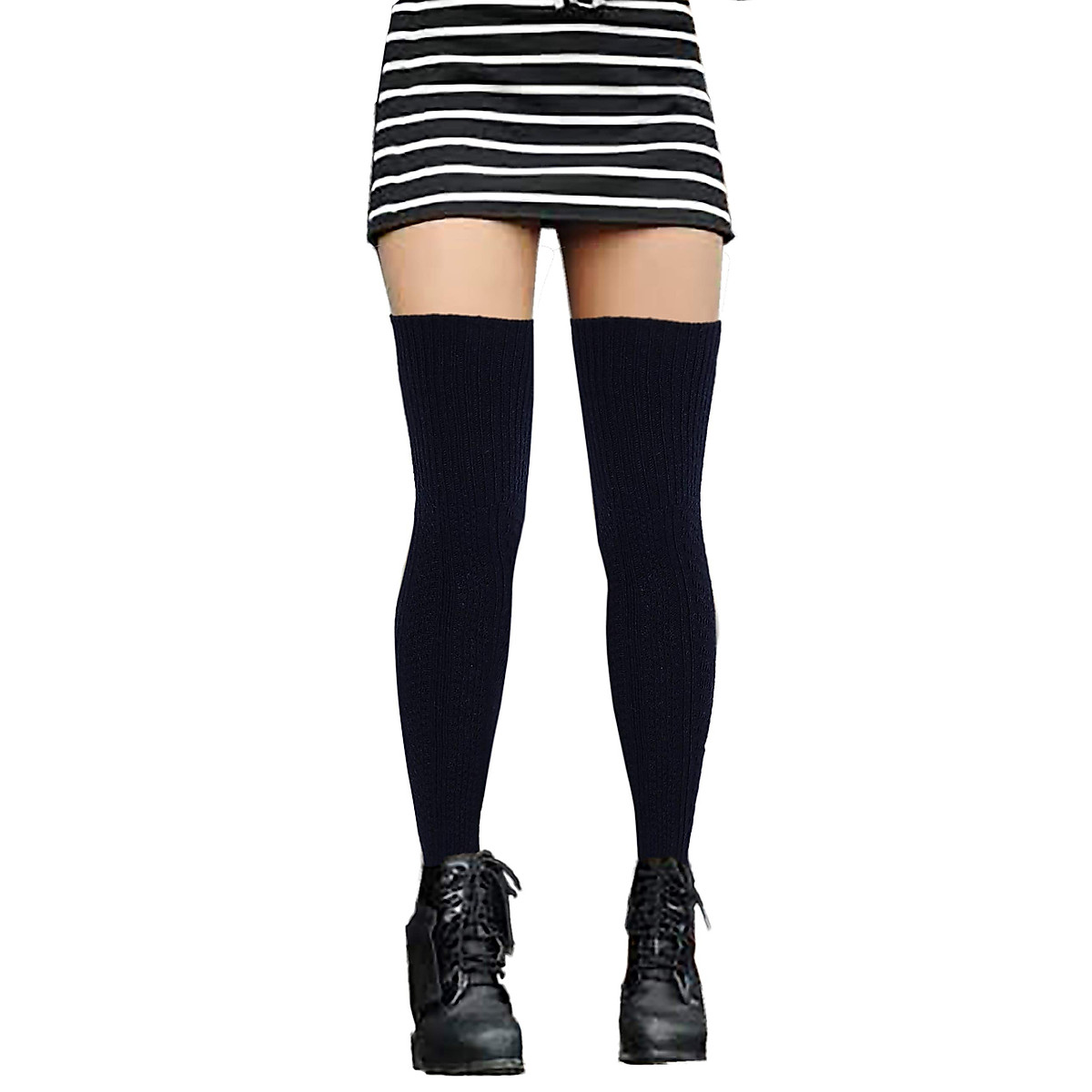 SUMONA 6 pairs Women Wool Cable Knit Knee High/Thigh High/Crew Winter Boot Socks 9-11 (6 Pairs Over Knee High, 9-11)