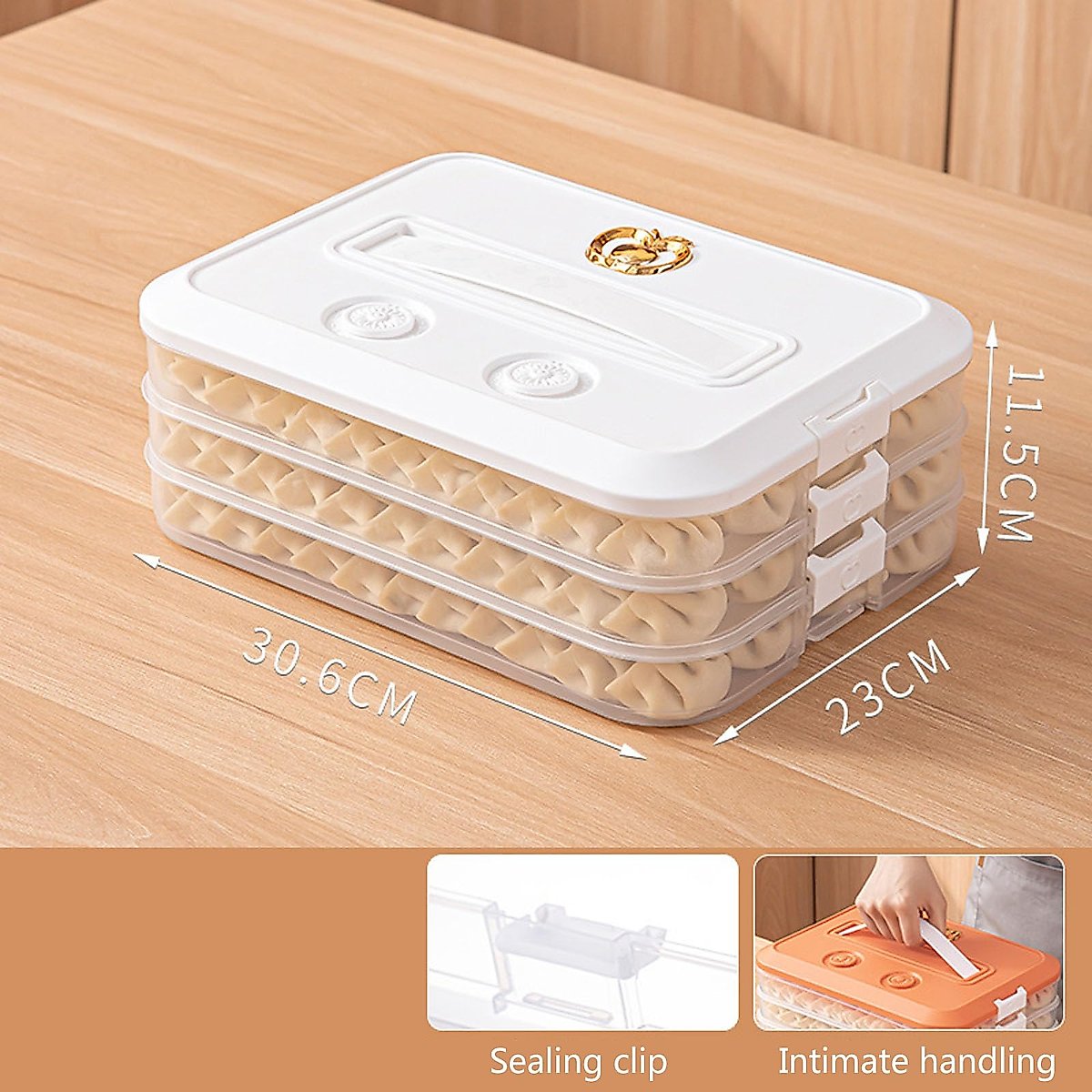 3 4 Layer Storage Box Food Containers Holder With Lid Refrigerator Froze Dumpling Storage Box