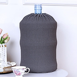 Water Dispenser Barrel Covers for 5 Gallon Water Bottle, Fabric Durable Water Cooler Dust Proof Covers For Decor, Reusable Furniture Standard Cover Protector For Home, Office (Grey)
