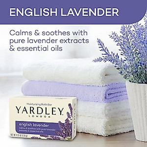 Yardley London English Lavender with Essential Oils Soap Bar, 4.25 oz Bar (Pack of 10)