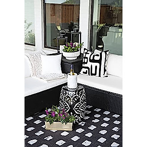 Safavieh Pillows Collection Maize Decorative Pillow, 20-Inch, Black, Set of 2