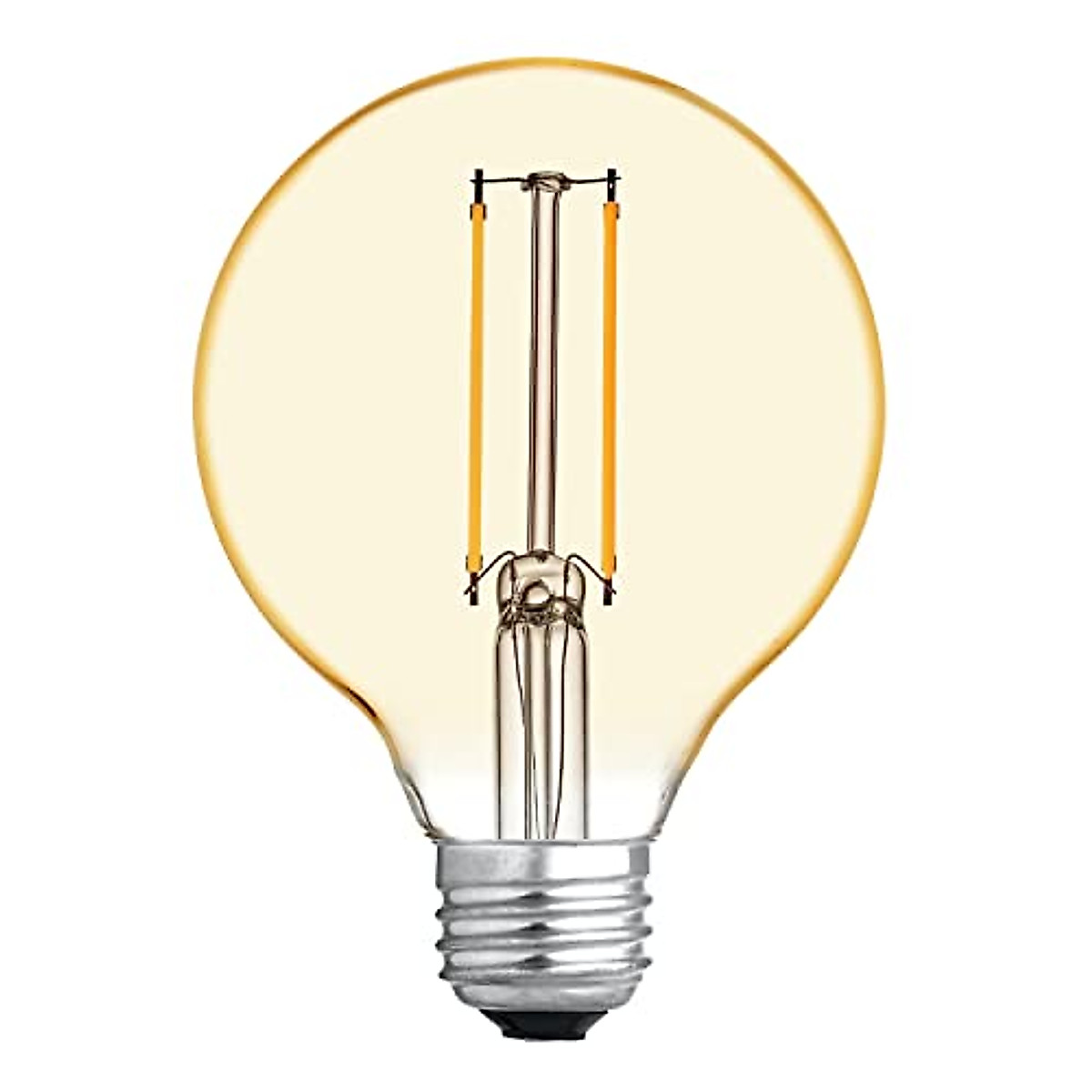 GE Vintage Style LED Light Bulb, 40 Watt, Amber Finish, G25 Globe Bulb (1 Pack)