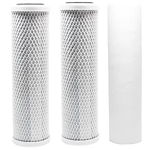 Replacement Filter Kit Compatible with Krystal Pure KR15 RO System - Includes Carbon Block Filters & Polypropylene Sediment Filter - Denali Pure Brand
