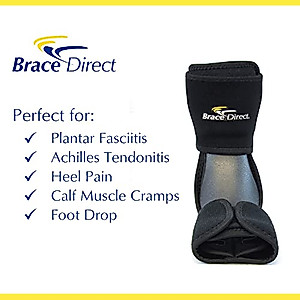 Brace Direct Dorsal Adjustable Night Sleeping Splint - for Plantar Fasciitis Relief, Arch Support, Heel Foot Pain, Tendonitis, Drop Foot