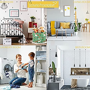 visesunny Happy Saint Patricks Day Unicorn Rainbow Laundry Baskets Fabric Storage Bin Storage Box Collapsible Storage Basket Toy Clothes Shelves Basket for Bathroom,Bedroom,Nursery,Closet,Office