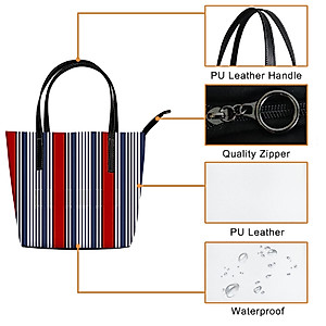 Fashion Tote Handbags Women's Soft Tote Shoulder Bag for Women Work Shopping Top Handle Satchel Bags, 15.8×4×15.4 inches,Retro Stripe