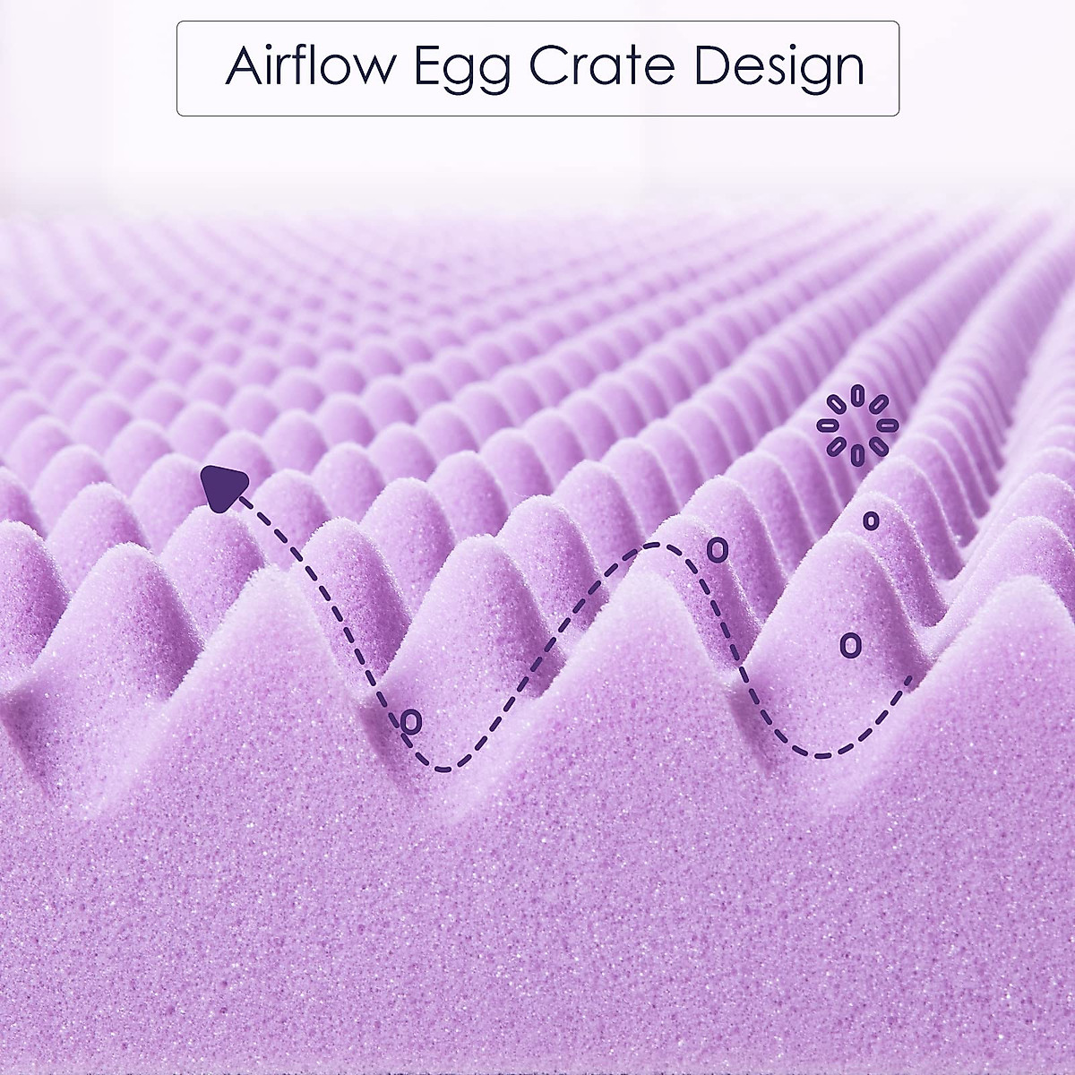 Ganggend 3-Inch Mattress Topper, Egg Crate Memory Foam Mattress Topper with Lavender Infusion, Soft Bed Topper Short Queen (RV Queen) for Camper, Travel Trailer