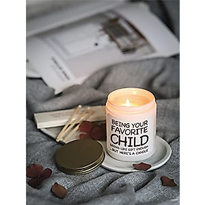 Gifts for Father from Daughter and Son, Being Your Favorite Child Candle, Birthday Father's Day Mother’s Day Gift for Mom (White)