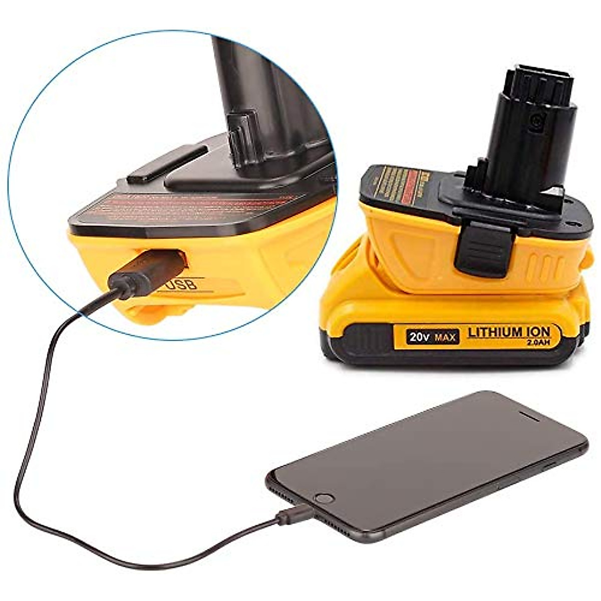 Replacement DCA1820 Battery Adapter Compatible with Dewalt 18V Tools (1 pack)