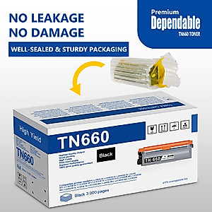 TN660 High-Yield Black Toner Cartridge, TN660 4PK, Replacement for Brother TN-660 TN-630 Toner for HL-L2300D HL-L2380DW HL-L2320D DCP-L2540DW HL-L2340DW HL-L2360DW MFC-L2720DW Printer…