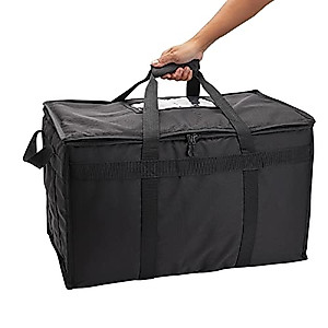 Stockroom Plus Commercial Insulated Food Delivery Bag with Handles and Zipper Top for Hot and Cold Food Delivery (XXL 23x14x14.5 in, Black)