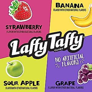 Laffy Taffy Candy, Assorted Fruit Flavors, Individually Wrapped Mini Bars, 6 Ounce Bag