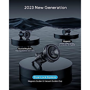 OMOTON for MagSafe Car Mount, O-Mag DriveSafe Magnetic Phone Holder for Car, Cell Phone Mount for Dashboard Windshield Vent, Fit for iPhone 15 14 13 12 Series Magsafe Cases