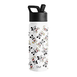 Simple Modern Disney Mickey Mouse Kids Water Bottle with Straw Lid | Reusable Insulated Stainless Steel Cup for Boys, School | Summit Collection | 18oz, Mickey Mouse Retro